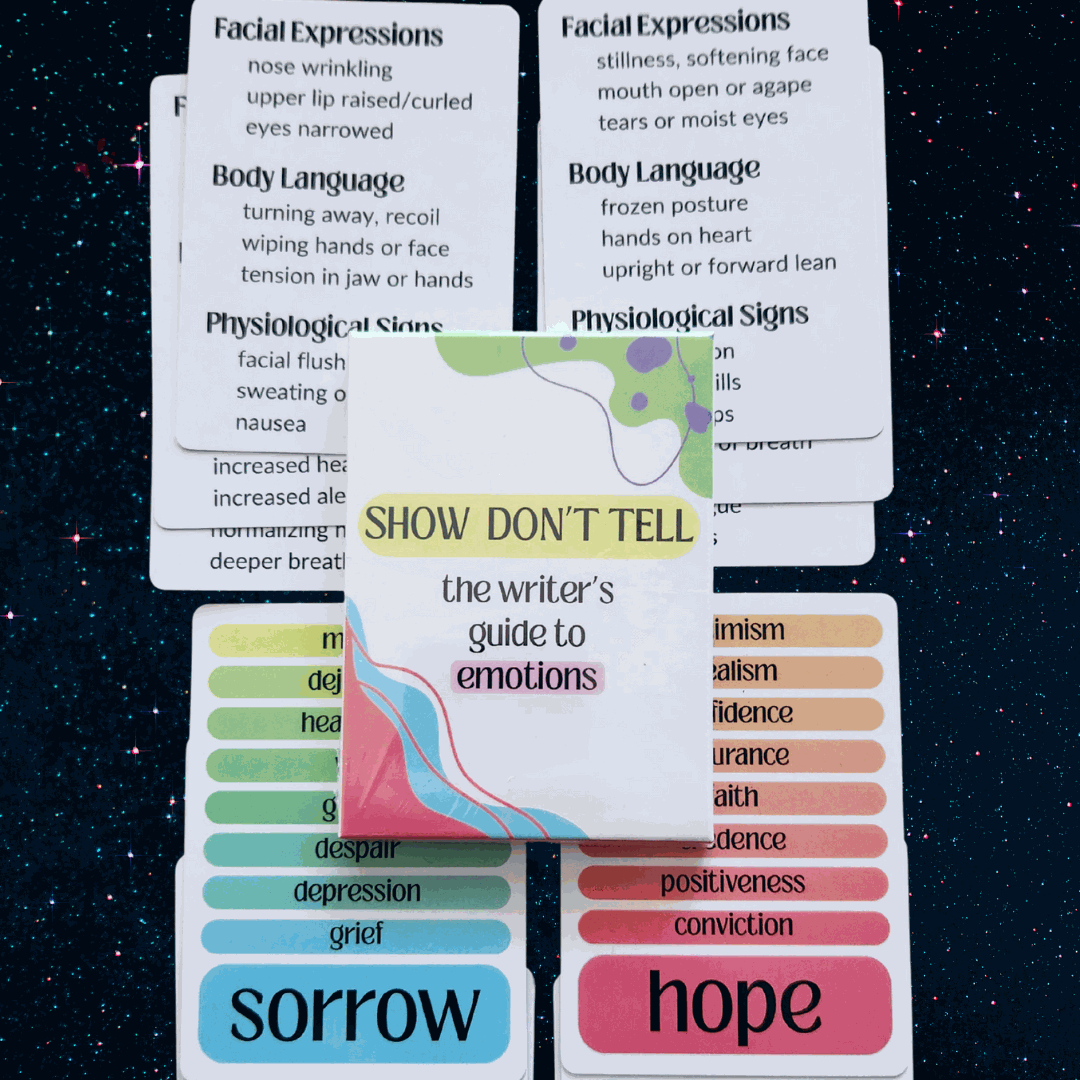 "Show Don't Tell" Cards — The Writer's Guide to Emotions – Write Bad Ideas