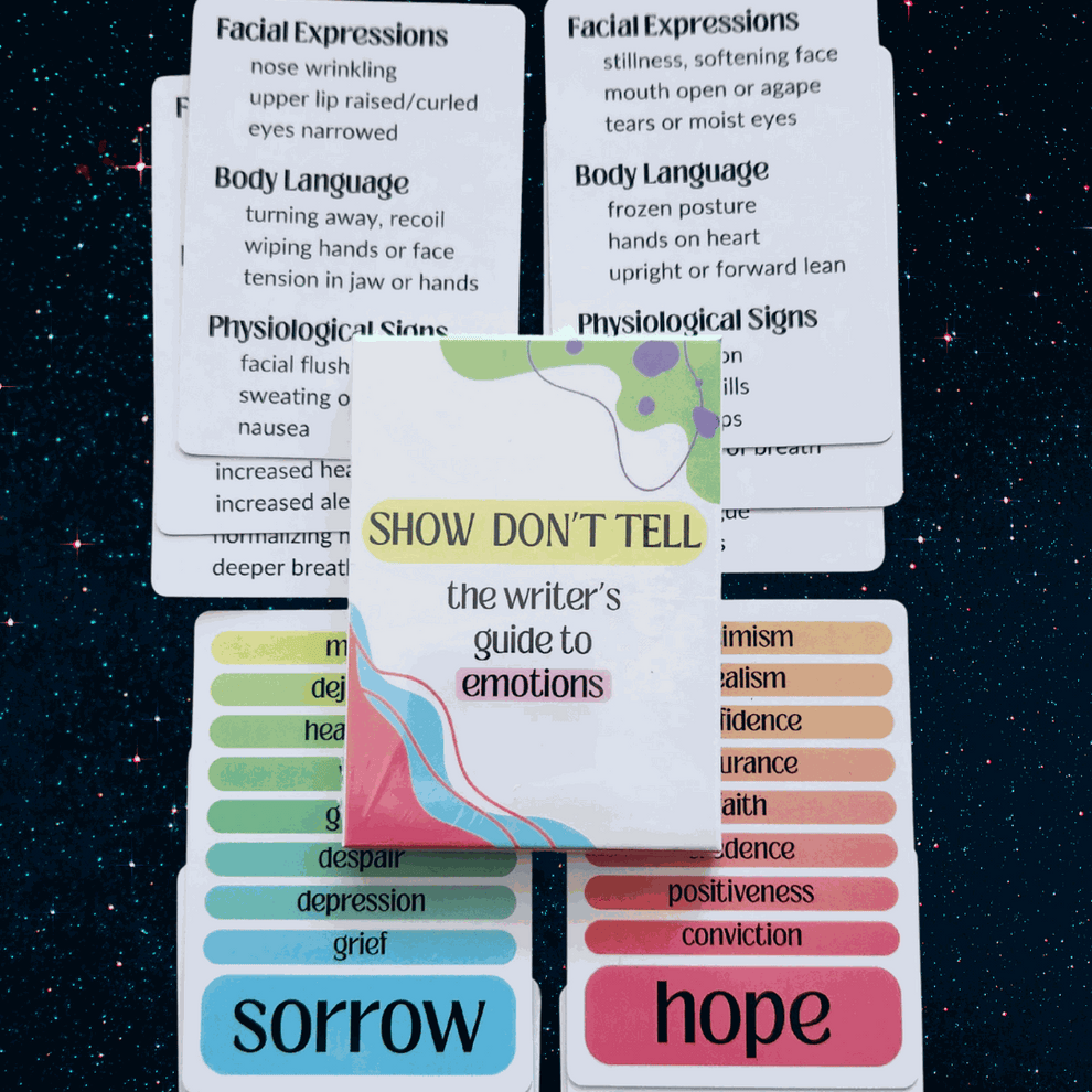 "Show Don't Tell" Cards — The Writer's Guide to Emotions – Write Bad Ideas